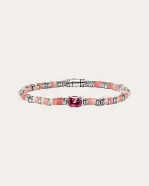 John Hardy Rhodolite Heishi Gem Bracelet - Silver