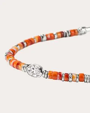 John Hardy Oyster Shell & Diamond Jh Lovestruck Heishi Bracelet