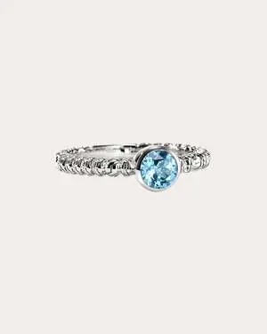 John Hardy Swiss Blue Topaz Heishi Gem Ring