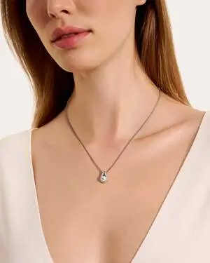 John Hardy Cultured Pearl & Diamond Surf Pendant Necklace