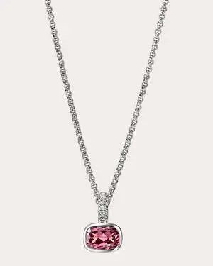 John Hardy Rhodolite & Diamond Heishi Gem Pendant Necklace
