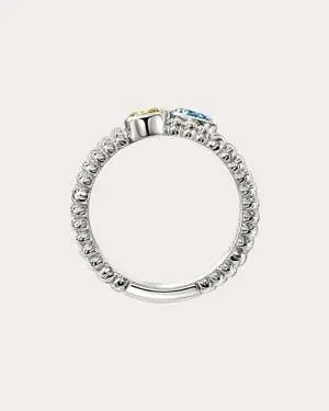 John Hardy Blue Topaz & Lemon Quartz Heishi Gem Trio Ring