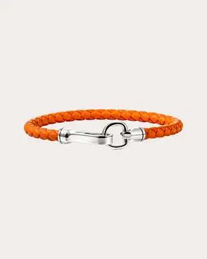 John Hardy Orange Leather Hook Clasp Bracelet