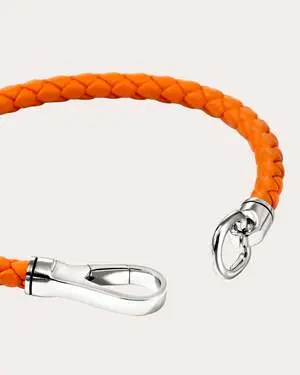 John Hardy Orange Leather Hook Clasp Bracelet