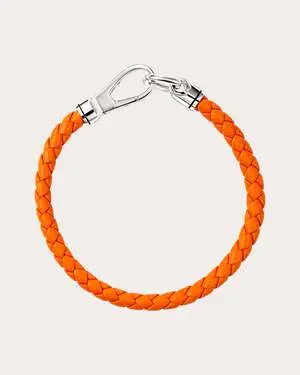 John Hardy Orange Leather Hook Clasp Bracelet