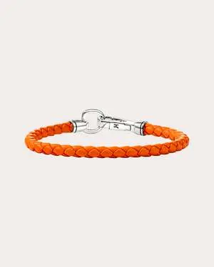 John Hardy Orange Leather Hook Clasp Bracelet