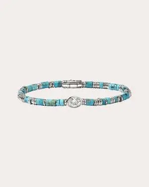 John Hardy Turquoise & Diamond Jh Lovestruck Heishi Bracelet - Silver