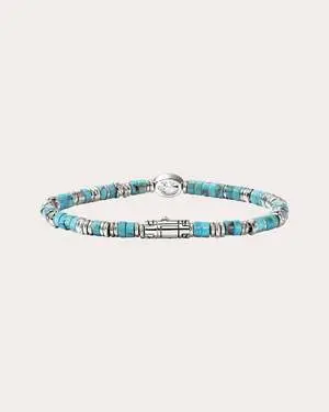 John Hardy Turquoise & Diamond Jh Lovestruck Heishi Bracelet