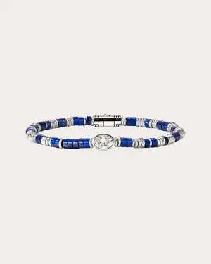 John Hardy Lapis & Diamond Jh Lovestruck Heishi Bracelet - Silver