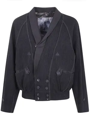 ZIGGY CHEN Cropped Shawl Collar Jacket - Blue