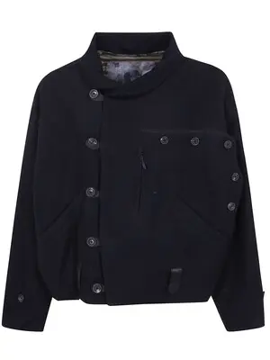 ZIGGY CHEN Jacket Asymmetric ``hidden Arc - Black