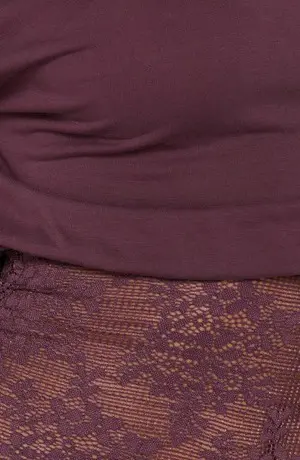 Princess Polly Marienna One Shoulder Lace Top - Plum