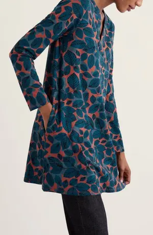 SEASALT CORNWALL Wreathe Notch Neck Tunic - Beech Canopy Mix