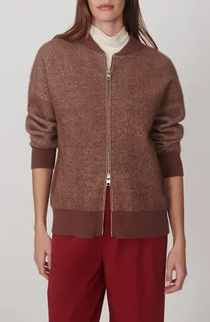 Varley Zenia Full Zip Knit Jacket - Nutmeg