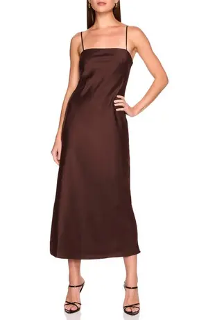 Susana Monaco Satin Slip Midi Dress - Java