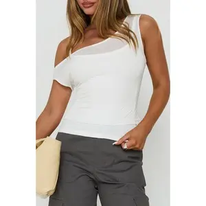 Princess Polly Klaretta Off Shoulder Draped Layered Top - White
