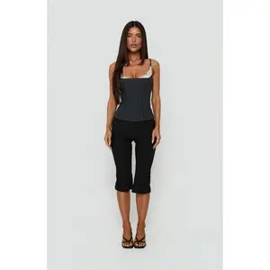 Princess Polly Renaissance Pinstripe Lace Layered Crop Corset Tank