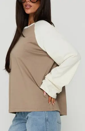 Princess Polly Settle Down Long Sleeve Raglan T-shirt