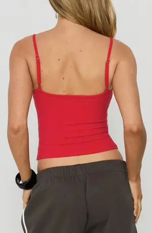 Princess Polly Daily Define Thin Strap Tank - Red