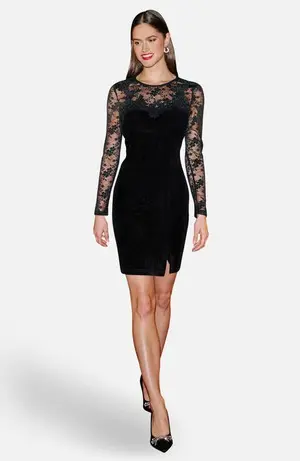 YUMI Lace Sleeve Mini Dress