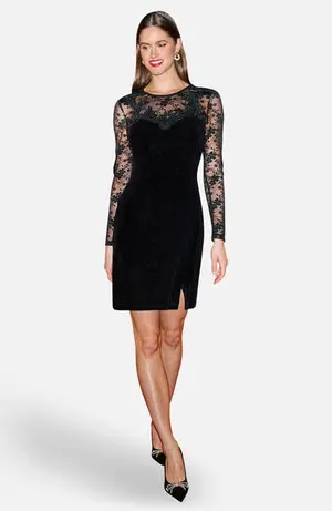 YUMI Lace Sleeve Mini Dress