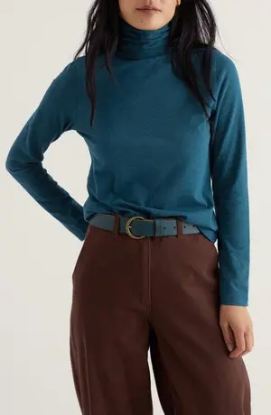SEASALT CORNWALL Landing Organic Cotton Blend Roll Neck Top