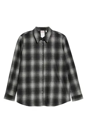 EMME Plaid Stretch Wool Blend Flannel Shirt