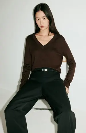 Mango Balloon Crop Pants With Buckle Belt Black