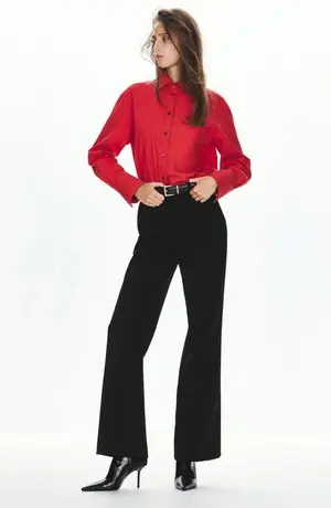 Mango Low Rise Straight Leg Pants