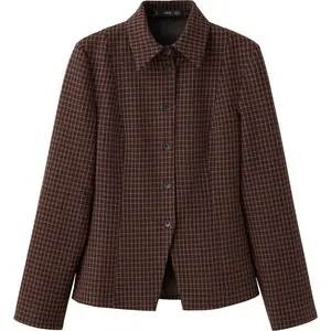 Mango Fitted Houndstooth Shirt - Brown