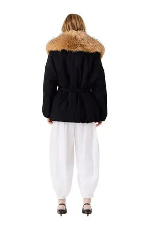 Maje Oversized Faux Fur Collar Parka
