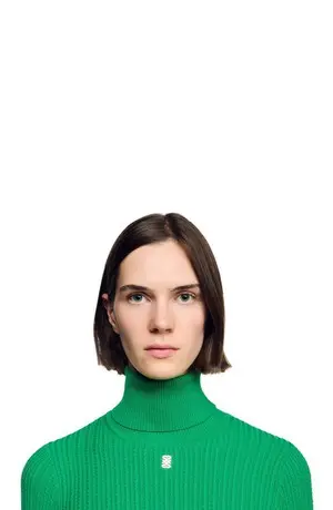 Sandro Cable Knit Roll-neck Sweater - Green