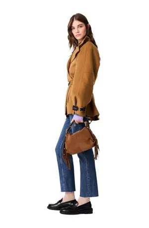 Maje Belted Mid-length Wool Coat