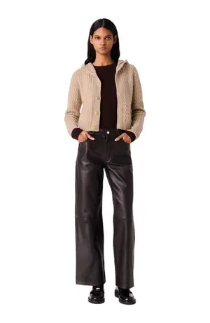 Maje Hooded Cardigan - Beige