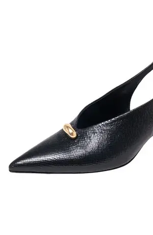 Maje Pointed Embossed Leather Slingbacks