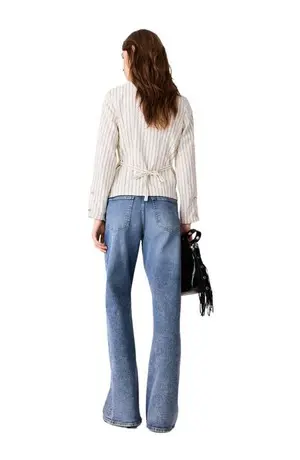 Maje Rhinestone High-neck Shirt
