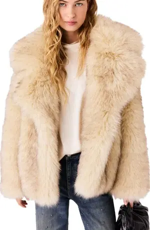 Maje Oversized Faux Fur Coat