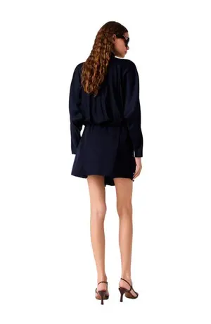Maje Short Draped Satin Dress