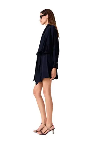 Maje Short Draped Satin Dress