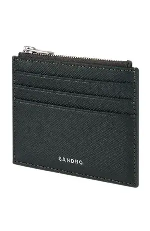 Sandro Reconstituted Leather Card Holder