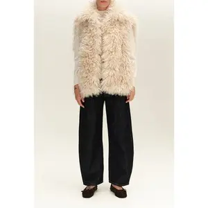 Bimba Y Lola Oversize Fur Vest - Ivory