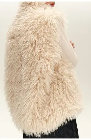 Bimba Y Lola Oversize Fur Vest - Ivory