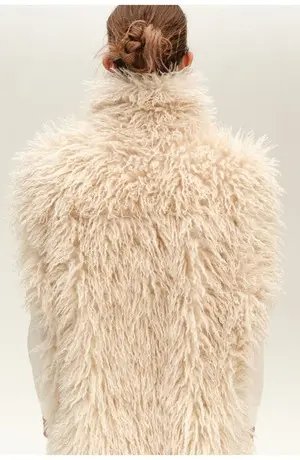 Bimba Y Lola Oversize Fur Vest - Ivory