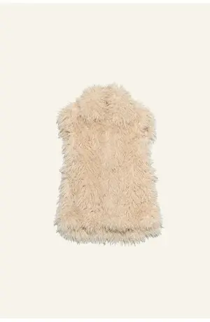 Bimba Y Lola Oversize Fur Vest - Ivory
