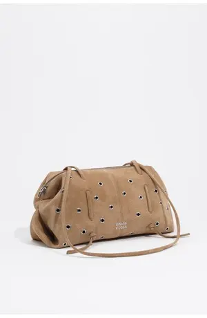 Bimba Y Lola Medium Suede Studded Lolita Bag - Natural