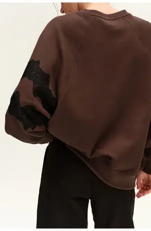 Bimba Y Lola Oversize Lace Sweatshirt - Chocolate
