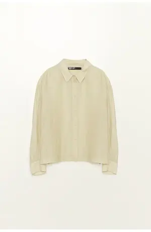 Bimba Y Lola Boxy Rhinestone Shirt - Sand