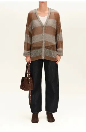 Bimba Y Lola Striped Wool Cardigan