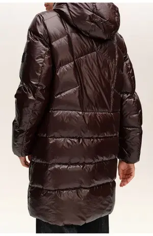 Bimba Y Lola Straight Cut Midi Puffer - Chocolate