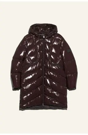 Bimba Y Lola Straight Cut Midi Puffer - Chocolate